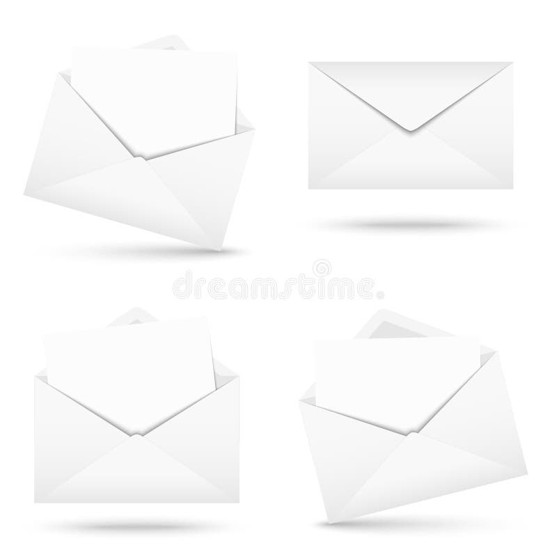 Collection - Envelope with Note Stock Vector - Illustration of blank ...
