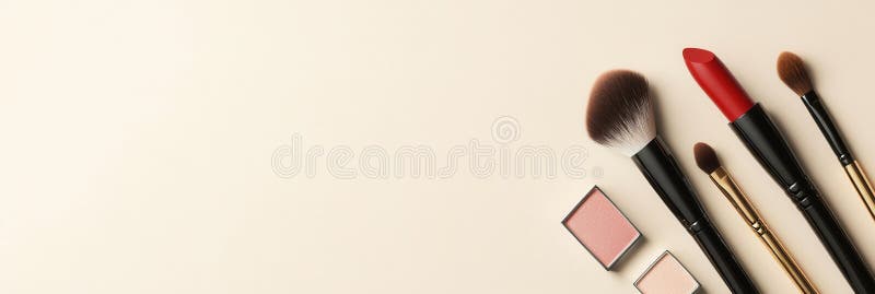 A Collection of Essential Cosmetic Products is Elegantly Arranged on a ...