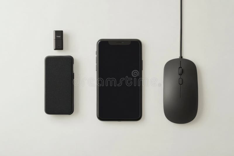 Flat Lay of Modern Technology Essentials Including a Smartphone ...