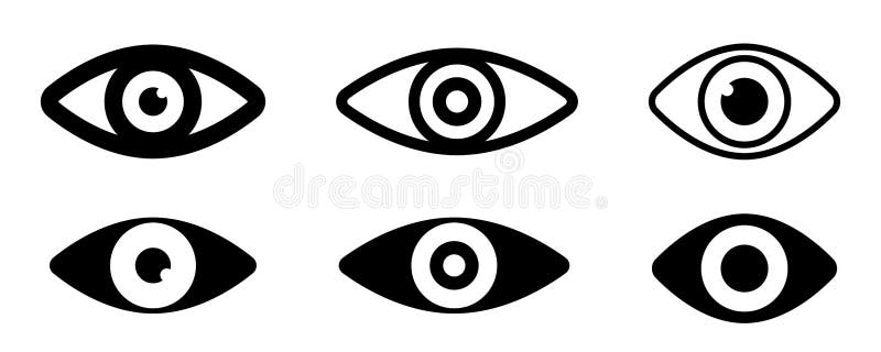 Set of Eye Icons in Different Shapes. Flat Vector Illustration Stock ...