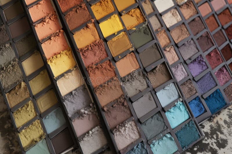 Collection of Eye Shadow Palettes, Each with Different Shades and ...