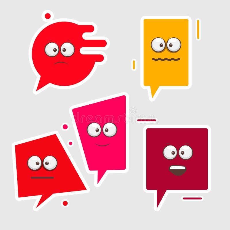 Collection Face Stickers. Isolated Vector Illustration. Stock Vector ...