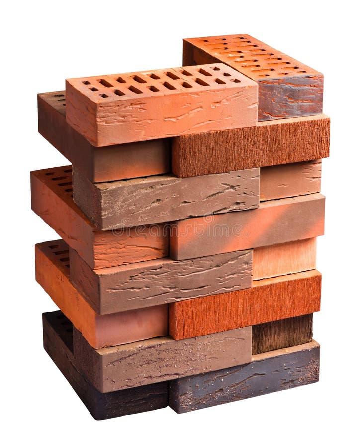Collection of Facing Bricks Isolated Included Clipping Path Stock Photo ...