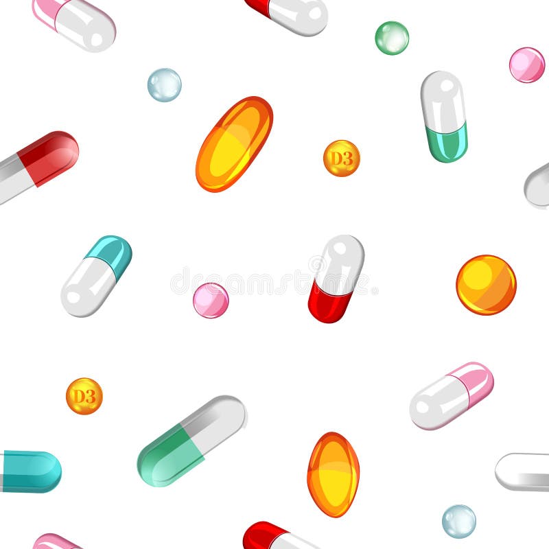 Collection of Falling Pills and Capsules Scattered Random Stock Vector ...