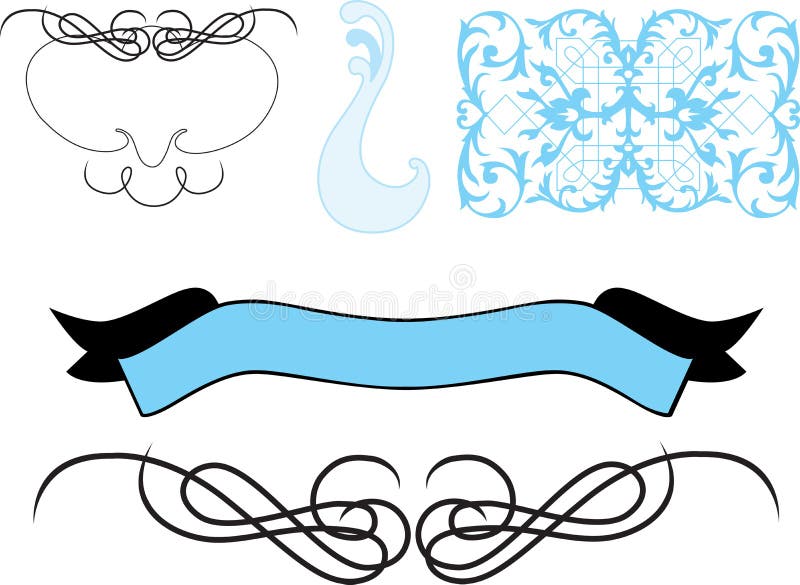 Collection of Fancy Vector Designs Stock Illustration - Illustration of ...
