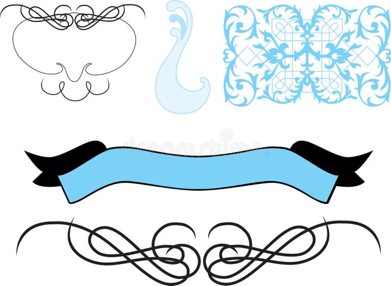 Collection of Fancy Vector Designs Stock Illustration - Illustration of ...