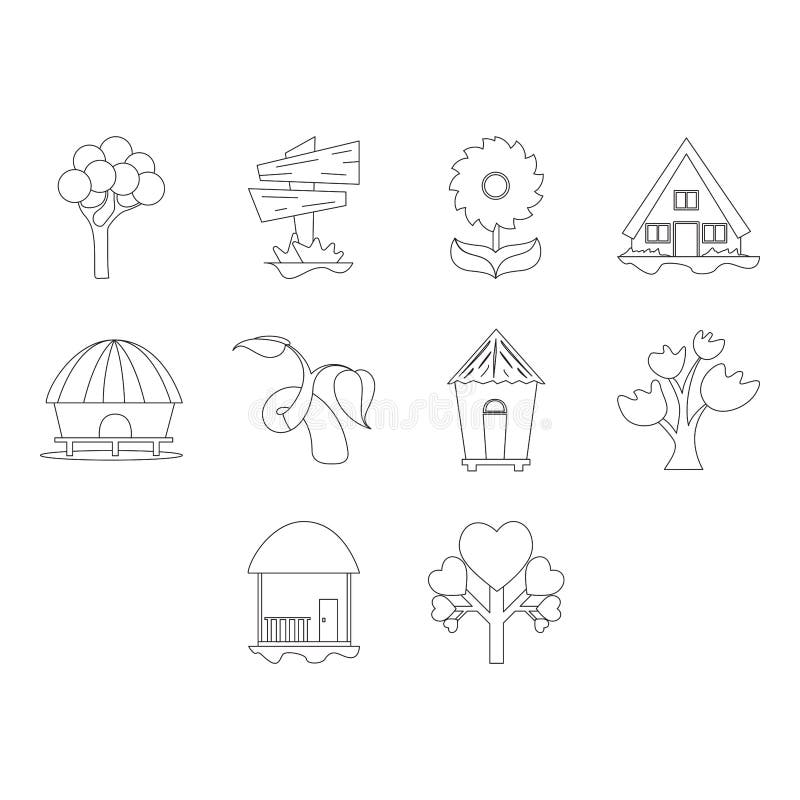 Fantasy icon set stock vector. Illustration of clip - 267975633