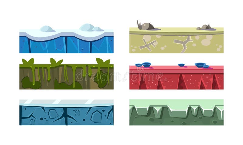 Textures for Games Platform, Set of Vector Stock Vector - Illustration ...
