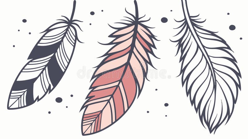 Collection of Feathers, Decorative Natural Elements, Vector Design ...