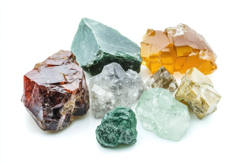 Brucite Mineral Samples Displayed on a Clean White Background with ...