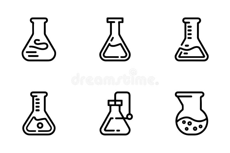 Collection of Laboratory Flasks for Scientific Illustrations Stock ...