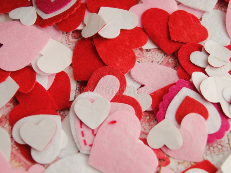 Scattered Red, Pink, White Hearts.. Spreading Love Stock Image - Image ...