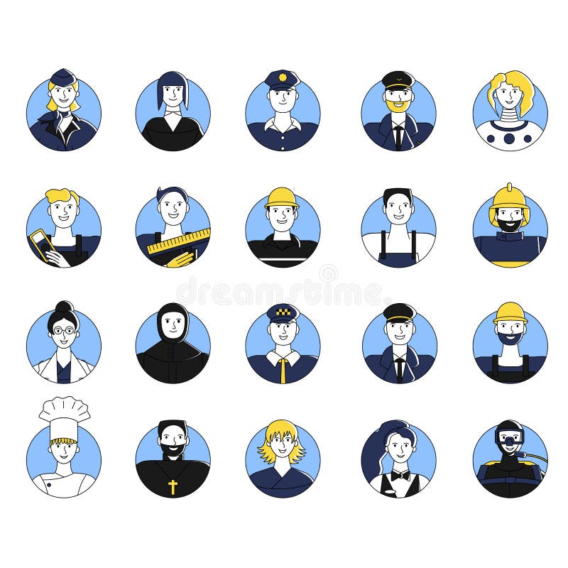 Workers Different Professions Stock Illustrations – 1,926 Workers ...