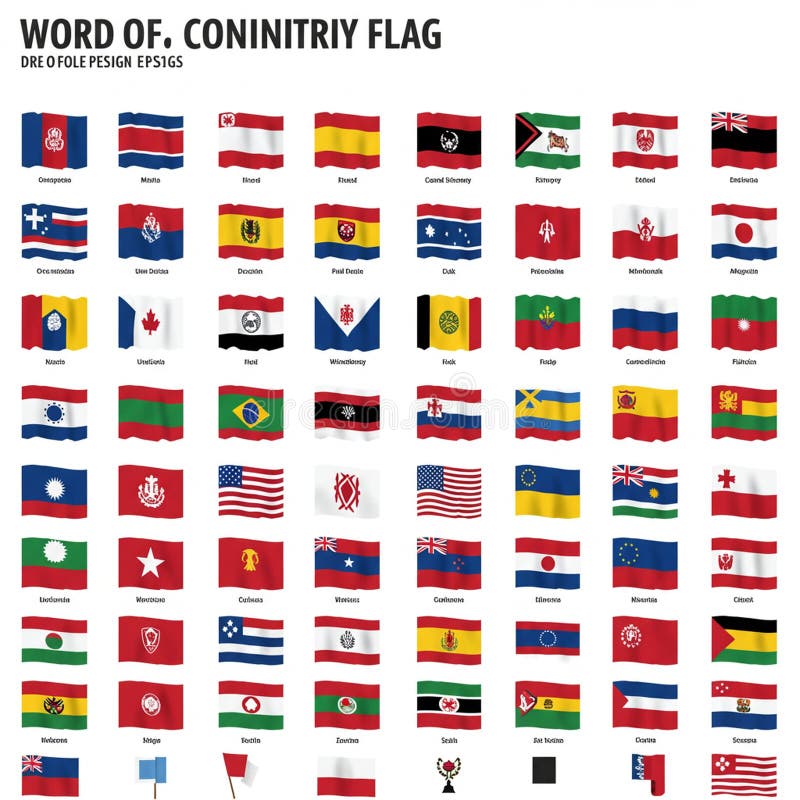 A Collection of Fictional Flags, Each Designed with Unique Color ...