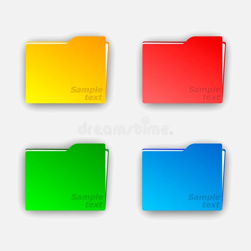 Collection of File Folder with Documents Stock Illustration ...