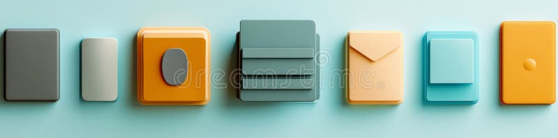 A Collection of File Folders in Multiple Colors, Depicted As Isolated ...