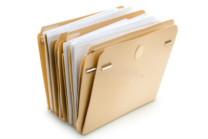A Collection of File Folders Stacked Vertically, with Labels and Tabs ...