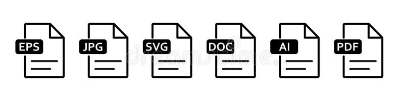 Collection of File Formats Big Icon. File Format of Document - PDF, DOC ...