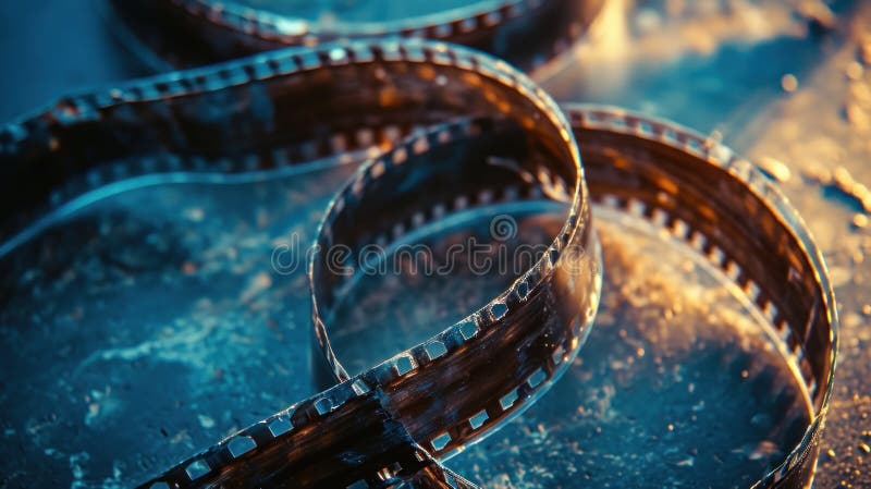 Assorted Film Strips Arranged on a Table for Viewing or Editing Stock ...