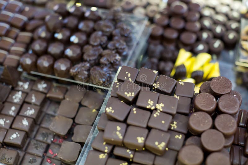 Collection of Fine Chocolates at Tea-room Stock Image - Image of ...