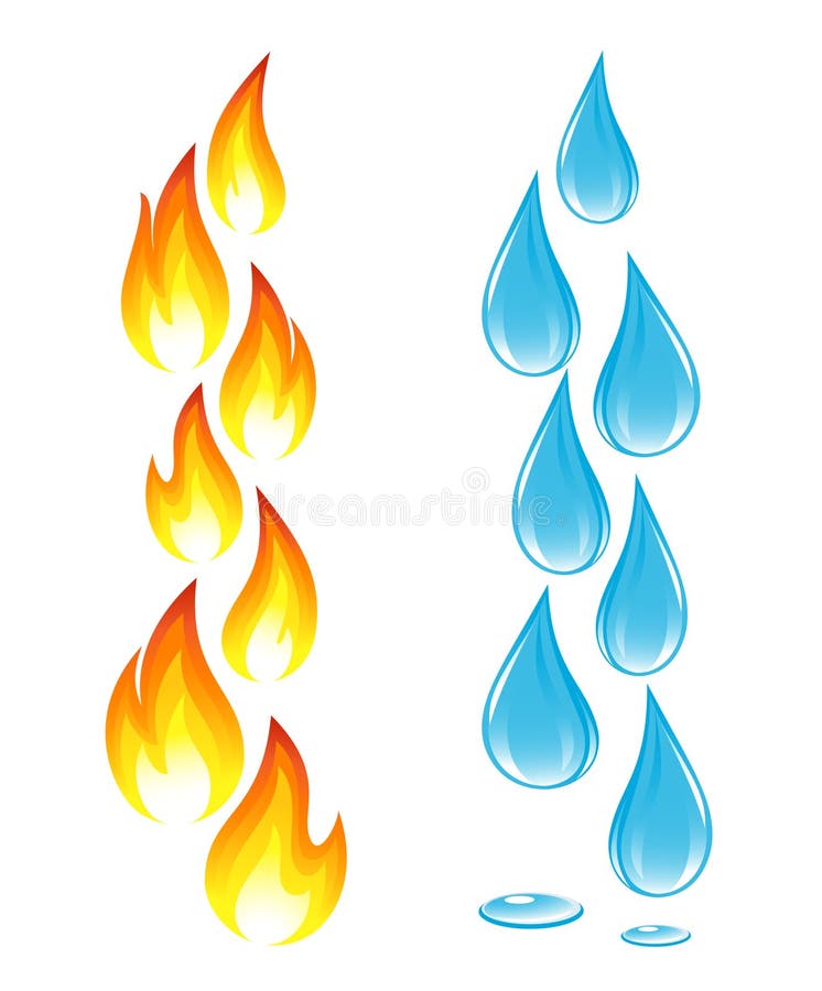 Fire and Water Concept - Vector Stock Vector - Illustration of flowing ...