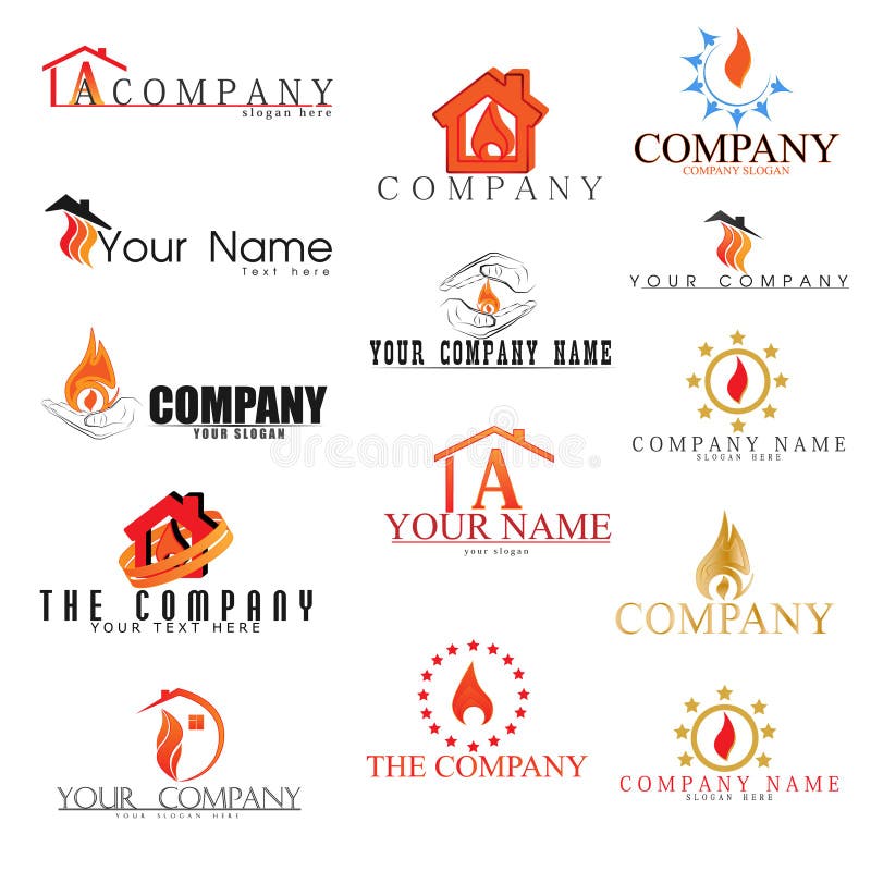 Collection of Fire logos stock vector. Illustration of haus - 27331106