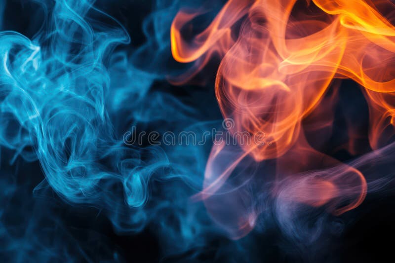 Collection of Fire and Smoke Effects on Black Stock Image - Image of ...