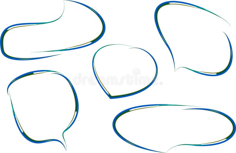 Blue Vibrant Abstract Speech Bubbles Set Stock Illustration ...