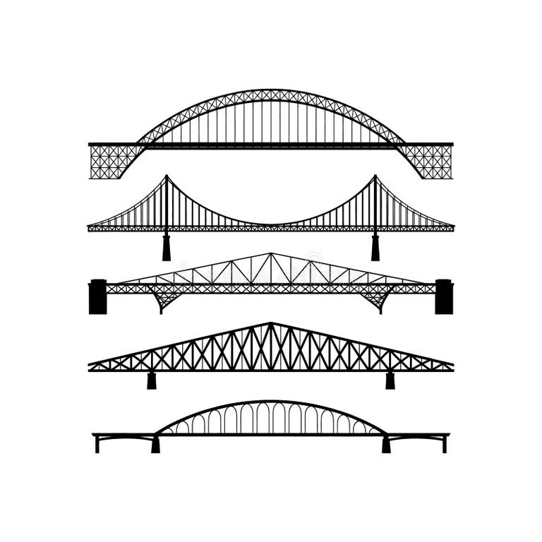 Different Bridge Designs Stock Illustrations – 162 Different Bridge ...