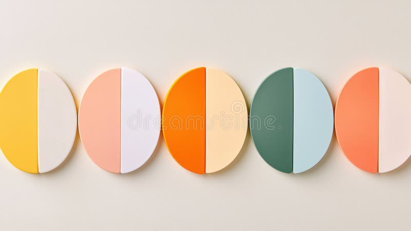 A Collection of Five Circular Objects, Each with a Different Color and ...