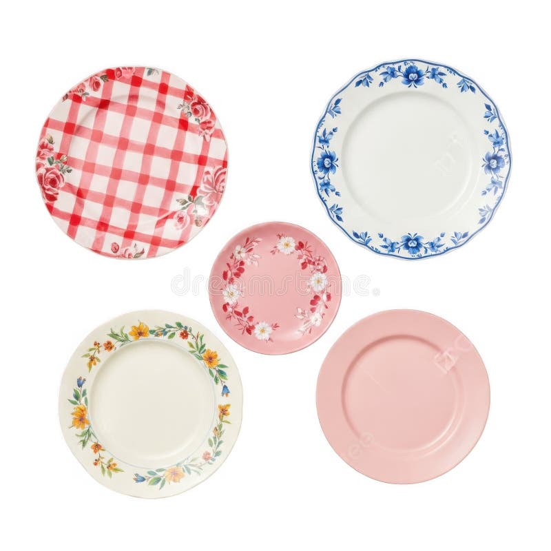 Assorted Decorative Dinner Plates Stock Illustrations – 85 Assorted ...