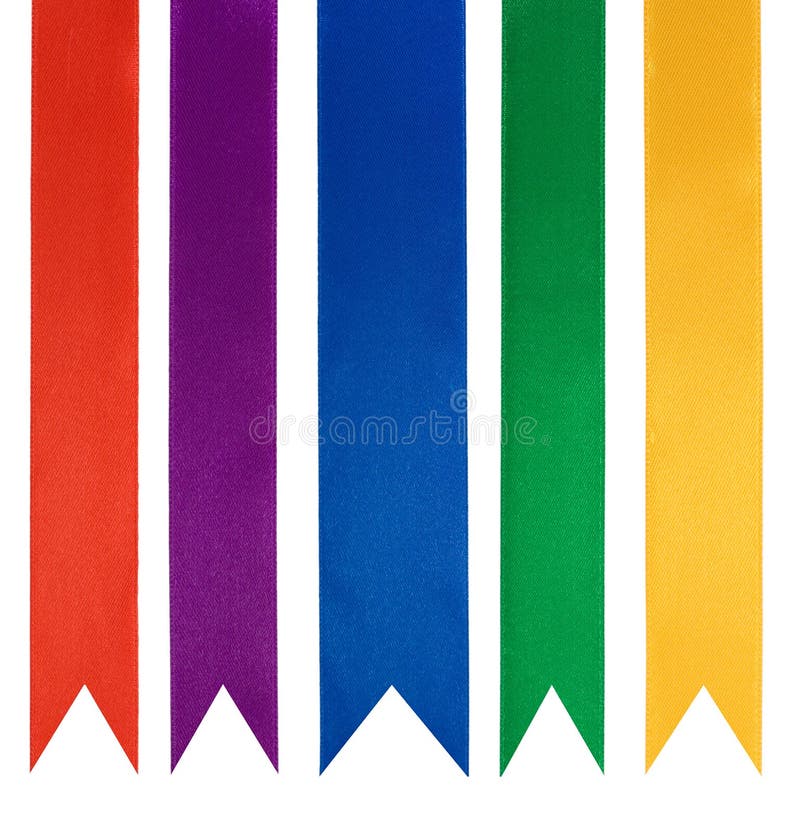 Collection of Five Different Color Ribbons Stock Image - Image of ...