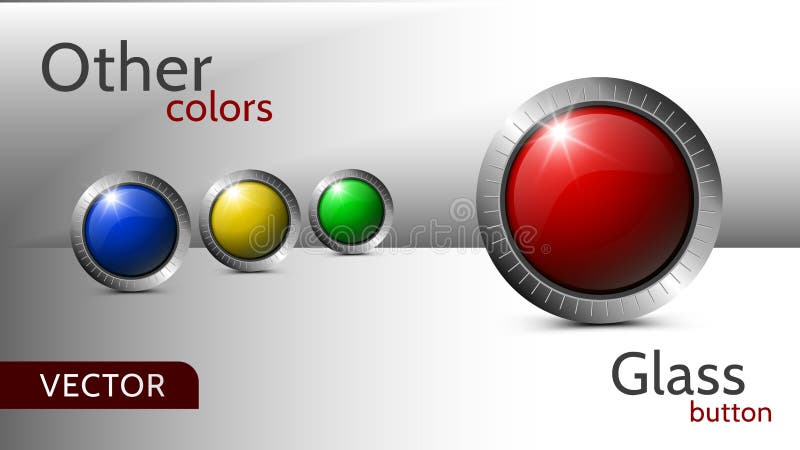 Collection of Five Multi-colored Glass Icons. Stock Vector ...