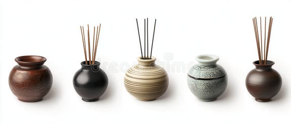 Aromatic Reed Diffuser Vases Stylish Home Fragrance Decor Set Stock ...