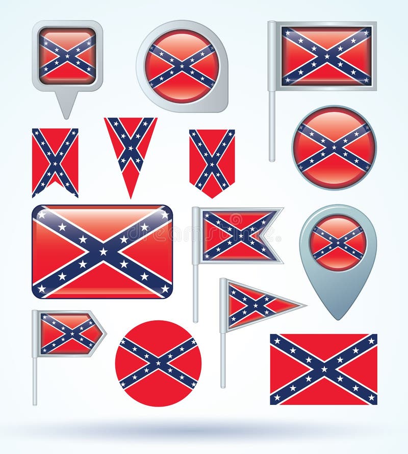 Collection Flag of Confederate, Vector Illustration. Stock Vector ...