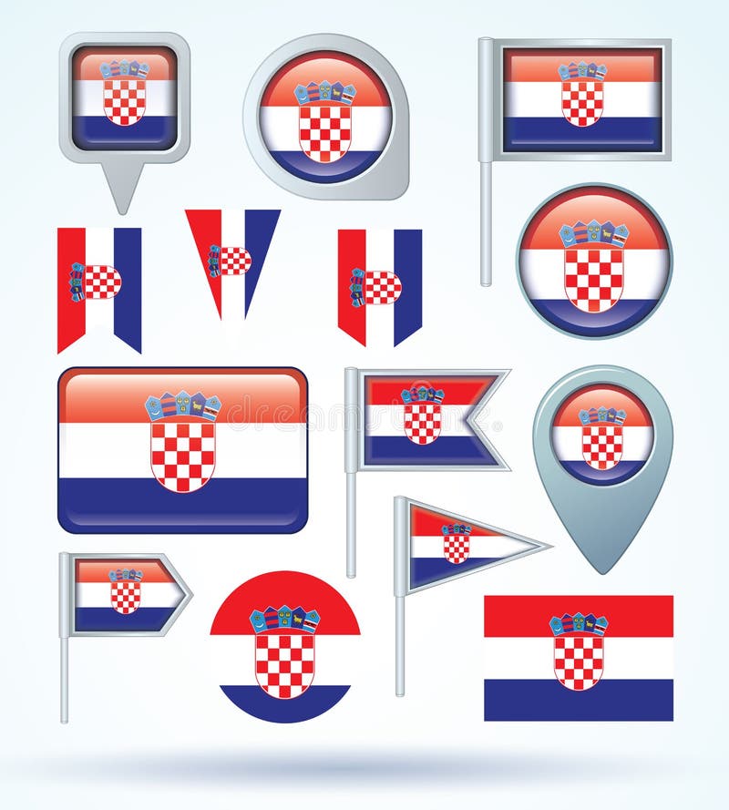 Collection Flag of Croatia, Vector Illustration Stock Vector ...