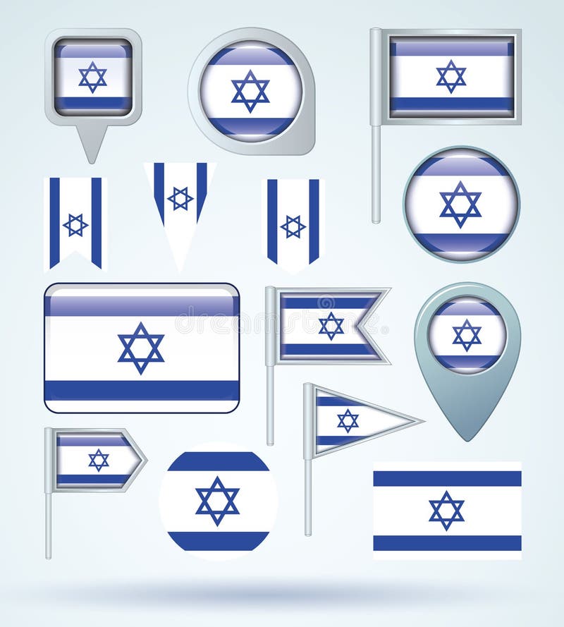 Collection Flag of Israel, Vector Illustration Stock Vector ...