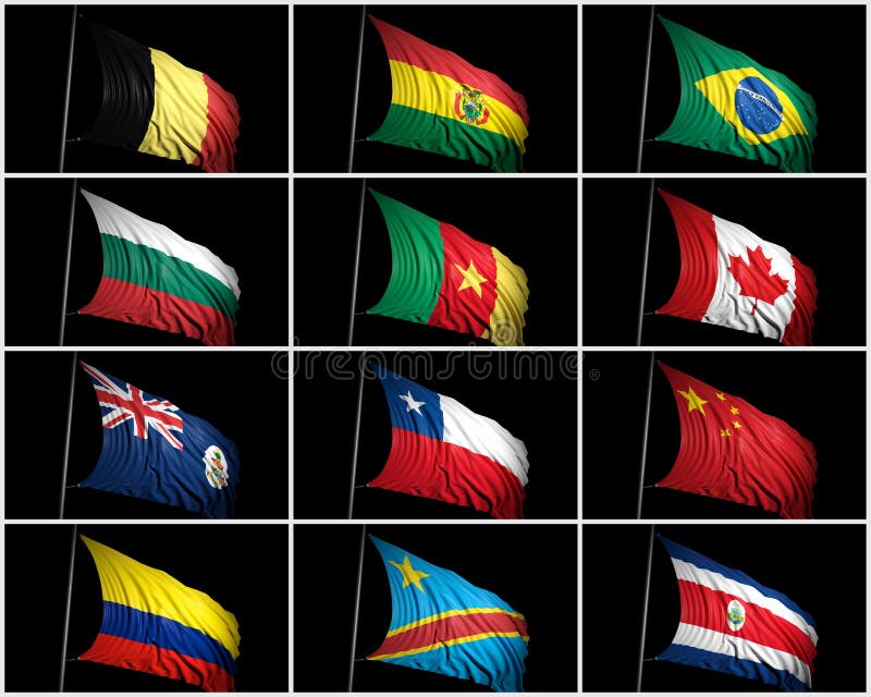 Collection of flags stock illustration. Illustration of black - 31849450