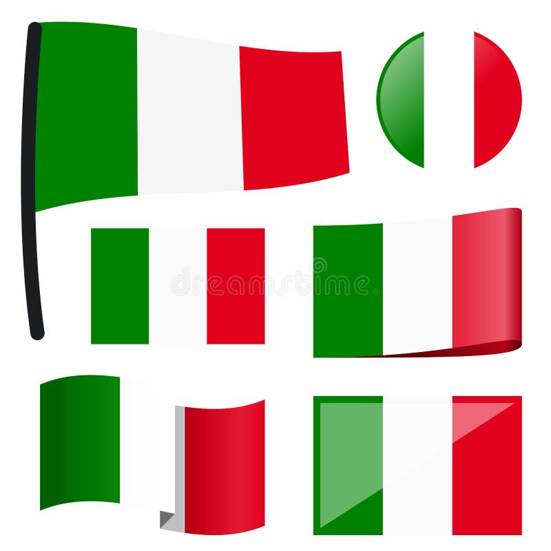 Collection flags Italy stock vector. Illustration of marketing - 83744145