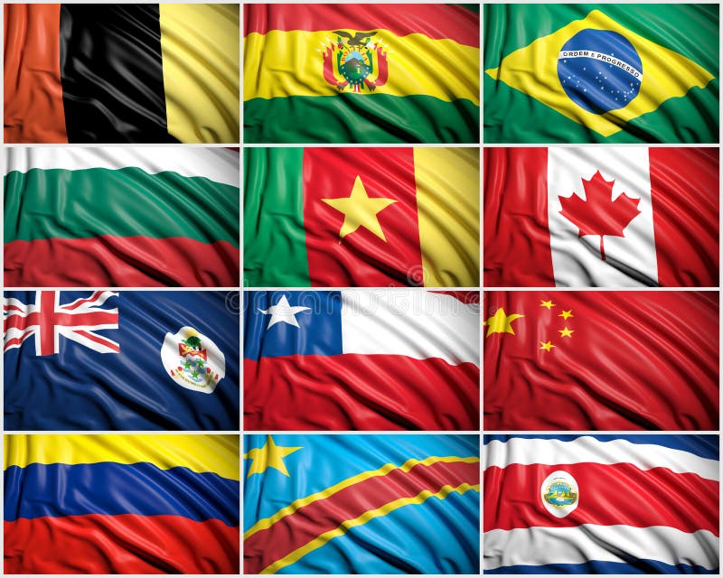 Collection of flags stock illustration. Illustration of nation - 31849424