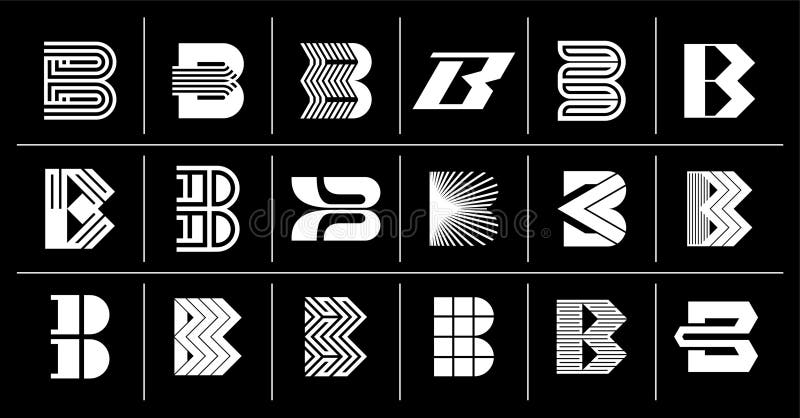 Collection of Flat Abstract Letter B Logo Branding Stock Vector ...