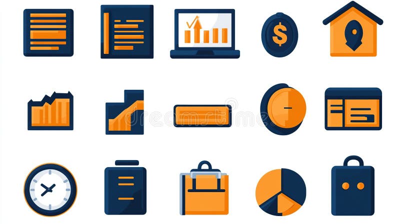 Collection of Flat Design Business Icons Stock Illustration ...