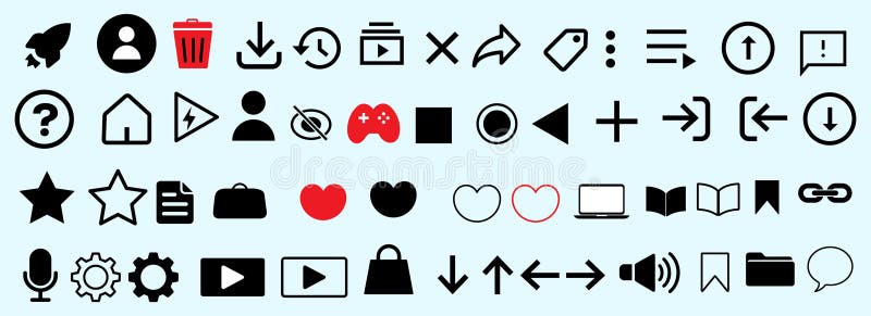 Collection of Flat Design Icons for Web and App, UI or UX Design Icon ...