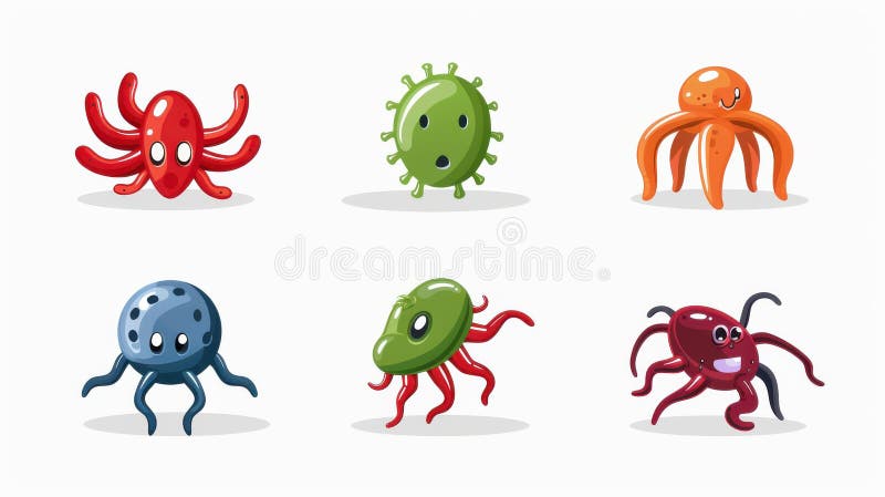A Collection of Flat Icons and Logos Depicting Various Viruses ...