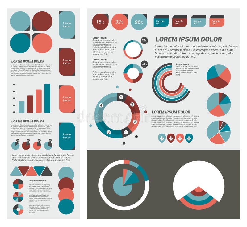 Collection of Flat Infographics Elements. Stock Vector - Illustration ...