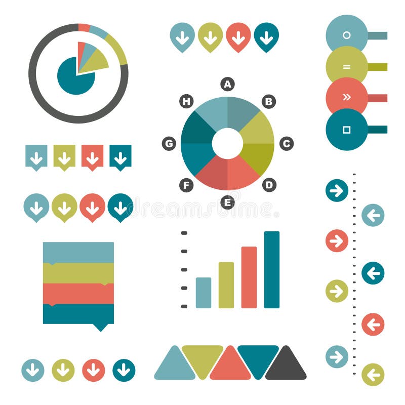 Collection of Flat Infographics Elements. Stock Vector - Illustration ...