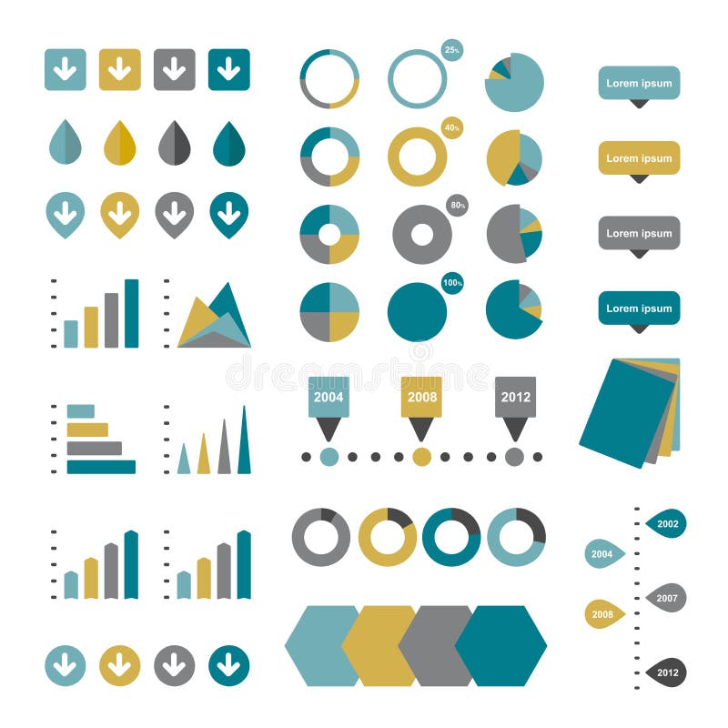 Collection of Flat Infographics Elements. Stock Vector - Illustration ...