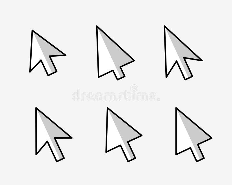 Collection of Flat Mouse Cursor Arrow Sign Stock Illustration ...
