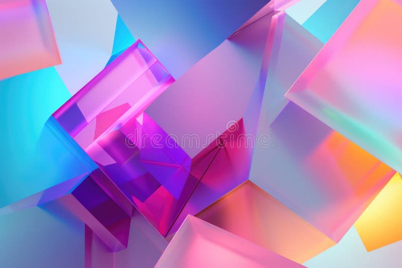 A Collection of Floating Cubes Suspended in Mid-air Stock Illustration ...