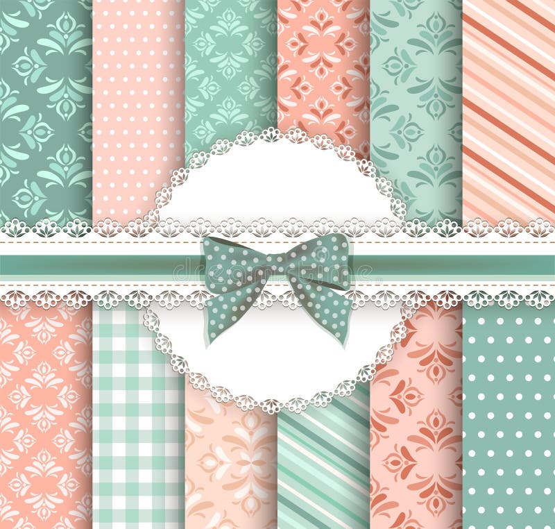 Collection Floral Pattern for Scrapbook. Stock Vector - Illustration of ...